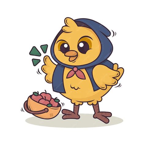 손으로 그린 만화 병아리 그림 무료 벡터