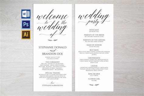 Wedding Program Template X TOS Graphic By TwentyOneStudios Creative Fabrica