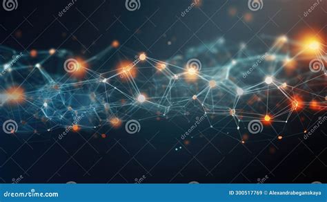 Abstract Neural Network Background Lines Connected By Bright Dots