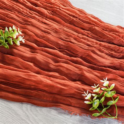 premium cheesecloth table runner 16ft x 25 rust cv linens