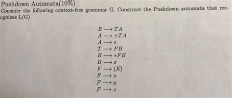solved pushdown automata 10 consider the following