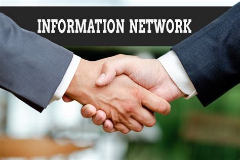 Hand Writing Sign Information Network Word For Computers Were Linked