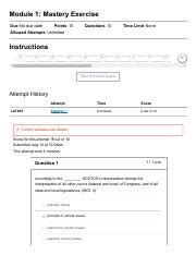 Module Mastery Exercise FB CRJ Pdf Module Mastery Exercise Due No Due Date Points