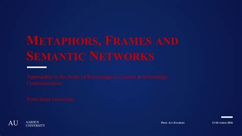 Metaphors Frames And Semantic Networks Approaches To The Study Of Knowledge As Content In