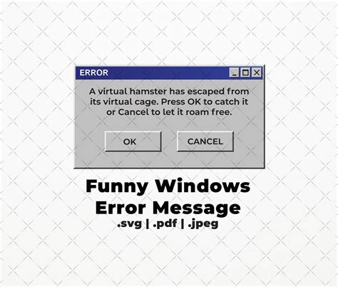 Funny Windows Error Message SVG PDF JPEG Funny Microsoft Windows T Shirts Gift Retro Cool