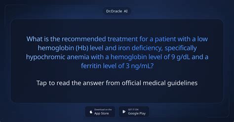 What Is The Recommended Treatment For A Patient With A Low Hemoglobin