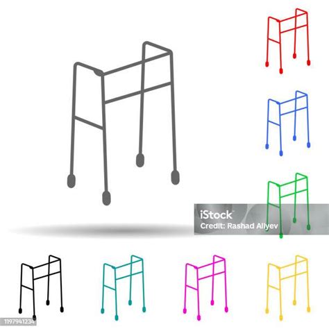 Walkers For Adults Multi Color Style Icon Simple Thin Line Outline Vector Of Disabled Icons For