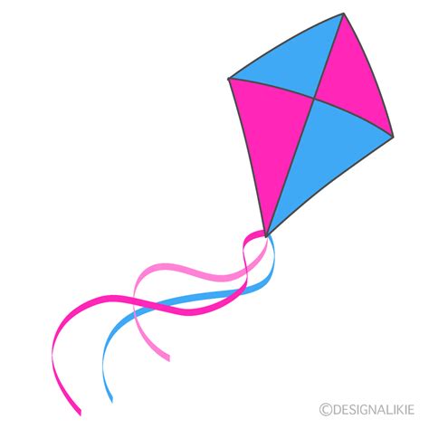 Pink And Blue Kite In Sky Clip Art Free Png Image｜illustoon