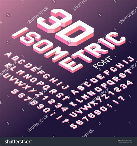 3d Isometric Vector Font Isometric Letters Stock Vector (Royalty Free) 1330450928 | Shutterstock