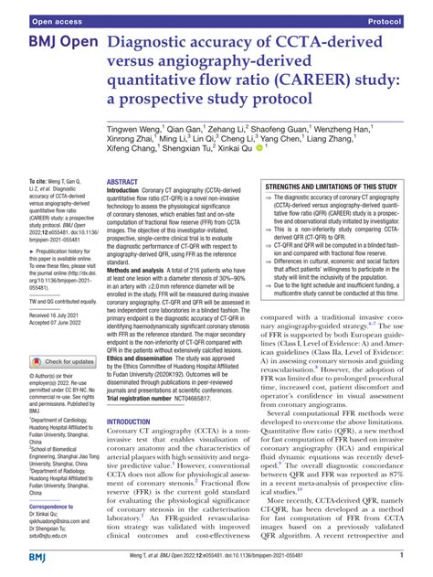 Pdf Diagnostic Accuracy Of Ccta Derived Versus Angiography Derived