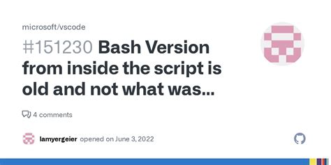 Bash Version From Inside The Script Is Old And Not What Was Explicitly Defined In VSCODE