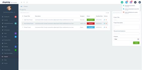 Simplicity Responsive Massive Admin Pack By Creativico ThemeForest