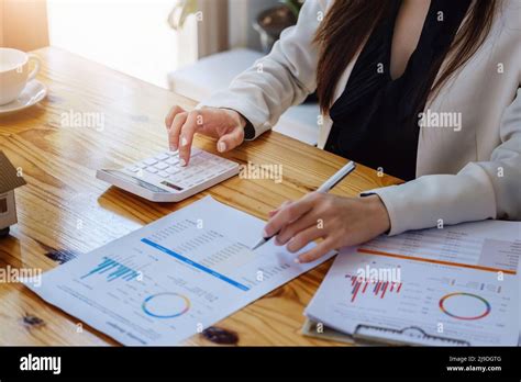 Financial Planning Marketing And Accounting Portrait Of Asian Woman Economist Using