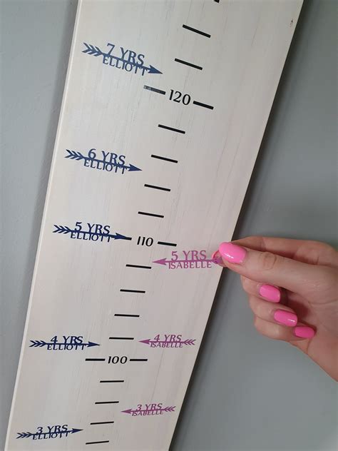 Individually Personalised Height Chart Markers Vinyl Decals Pointing L