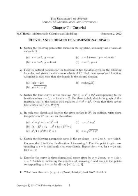 Tutorial Chapter The University Of Sydney School Of Mathematics And Statistics Chapter