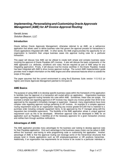 Implementing Personalizing And Customizing Oracle Approvals Ame