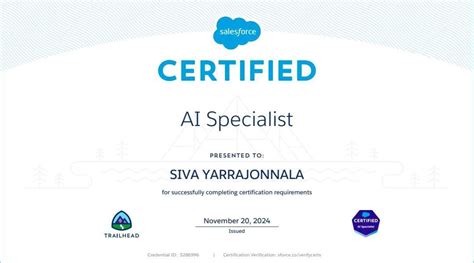 Salesforce Trailhead Certified Aispecialist Shiva Y