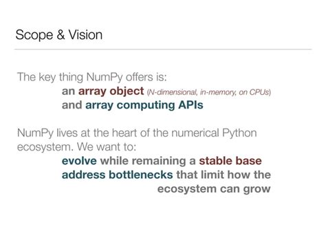 Numpy Roadmap Presentation At Numfocus Forum Ppt