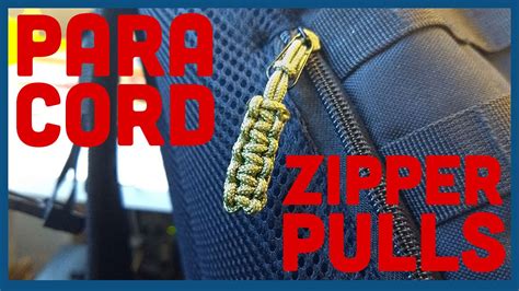 How To Replace Zipper Pulls With Paracord Youtube