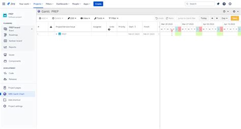 Access Project Default Gantt