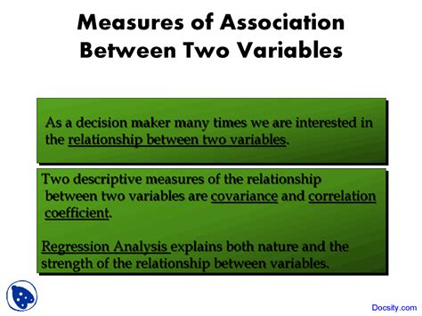Association Between Two Variables Statistics Lecture Slides Docsity