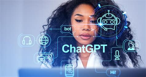 premium photo black woman using chatgpt machine learning and robot