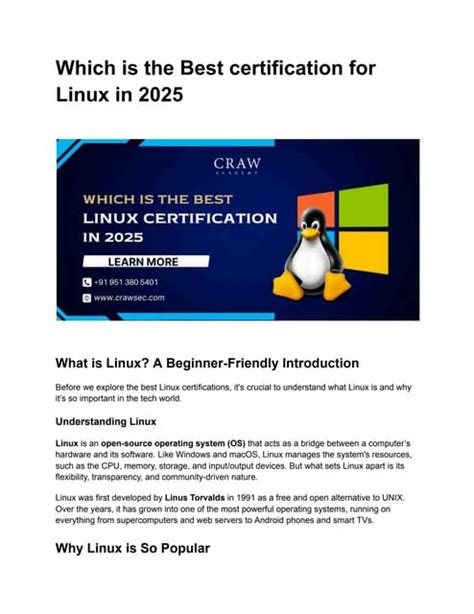 Which Is The Best Certification For Linux In 2025 1 Pdf
