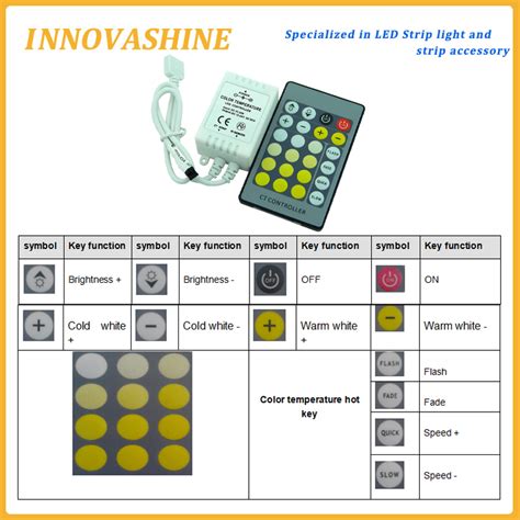 DC V V Cct Led Controller Color Temperature Adjustable Ir Remote Control For Cct Led Strip