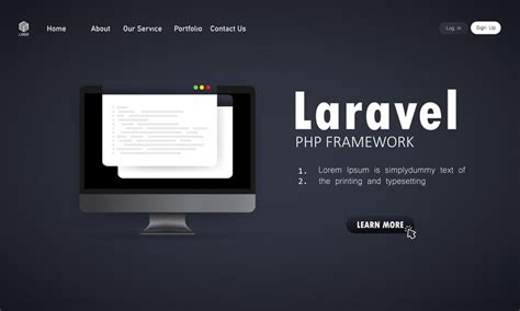 Premium Vector Learn To Code Laravel Php Framework Programming Language On Computer Screen