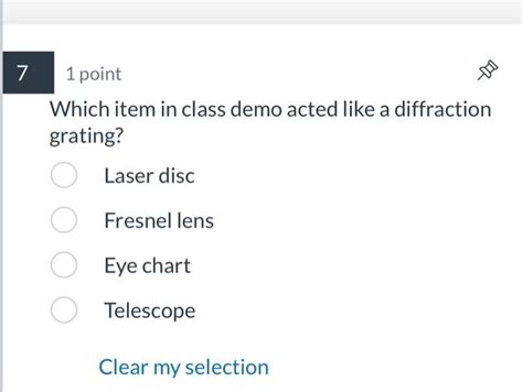 Which Item In Class Demo Acted Like A Diffraction