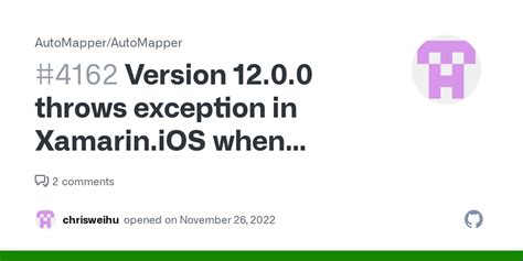 version 12 0 0 throws exception in xamarin ios when calling