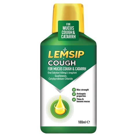 Lemsip Mucus Cough Syrup 180ml Translitepharma