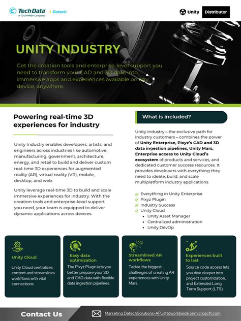 td unity industry en pdf unity game engine augmented reality