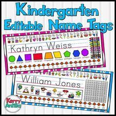 Kindergarten Editable Name Tags Desk Name Tags Kindergarten Name