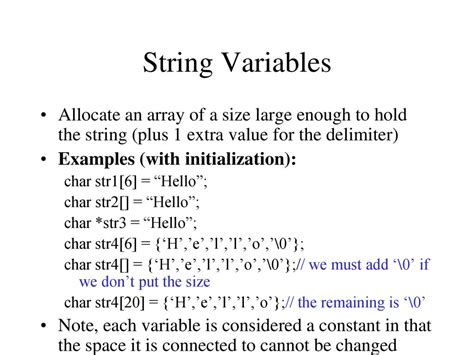 strings a string is a sequence of characters treated as a group ppt