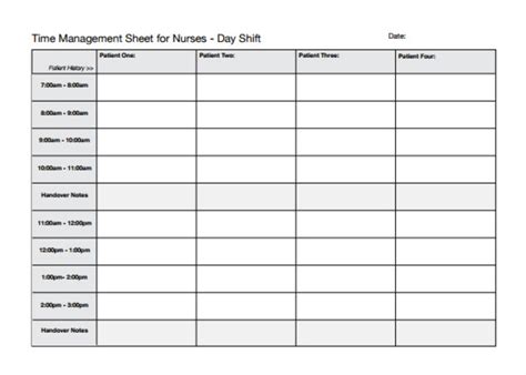 √ Free Printable Nursing Schedule Template