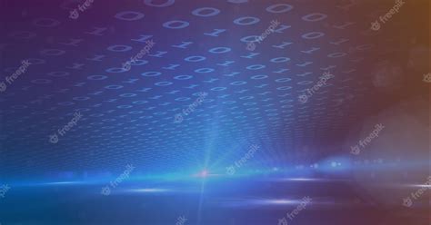 premium photo composition of binary coding processing over purple background