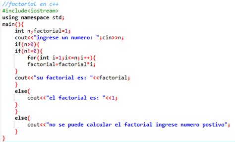 Factorial De Un Numero En C