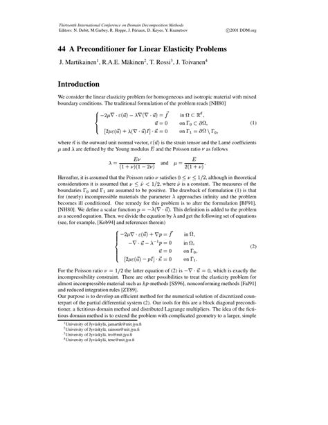 download pdf a preconditioner for linear elasticity problems
