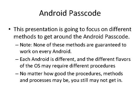 Getting Around The Android Passcode Patctech Glenn Bard