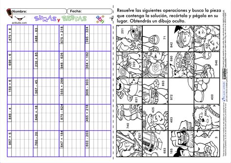 Sumas Y Restas De 3 Cifras Vii Actiludis