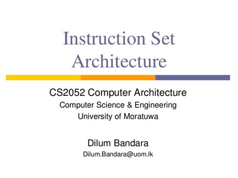 Instruction Set Architecture