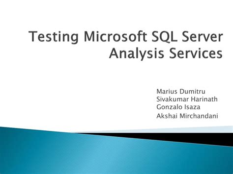 ppt testing microsoft sql server analysis services powerpoint