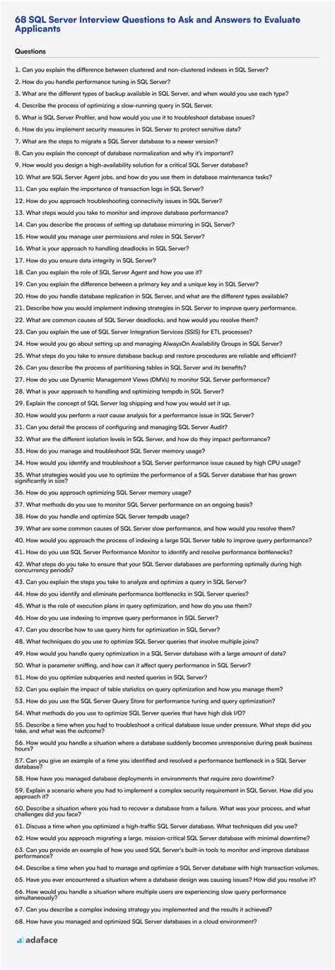 68 Sql Server Interview Questions Adaface