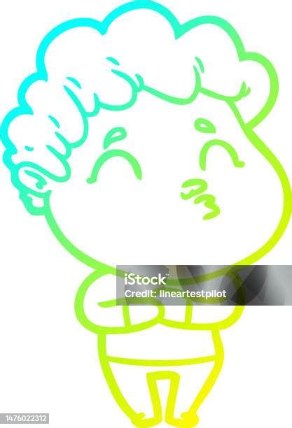 삐죽삐죽한 만화 남자의 차가운 그라데이션 선 그리기 그라데이션에 대한 스톡 벡터 아트 및 기타 이미지 그라데이션 낙서