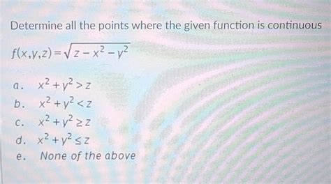 Solved Determine All The Points Where The Given Function Is Chegg