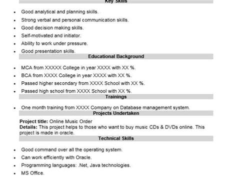 Oracle Fresher Resume Sample 40 Fresher Resume Examples Williamson