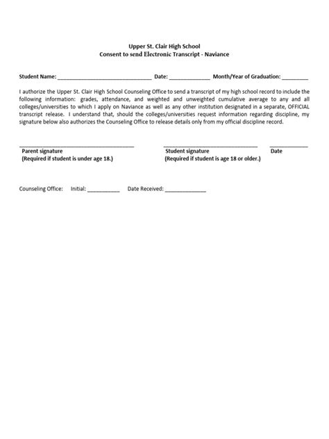 Consent For Electronic Transcript Pdf