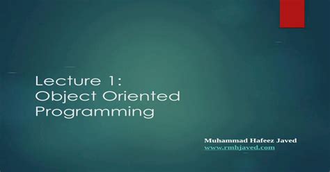 pdf lecture 2 object oriented programming 1 oop pdfprocedural vs